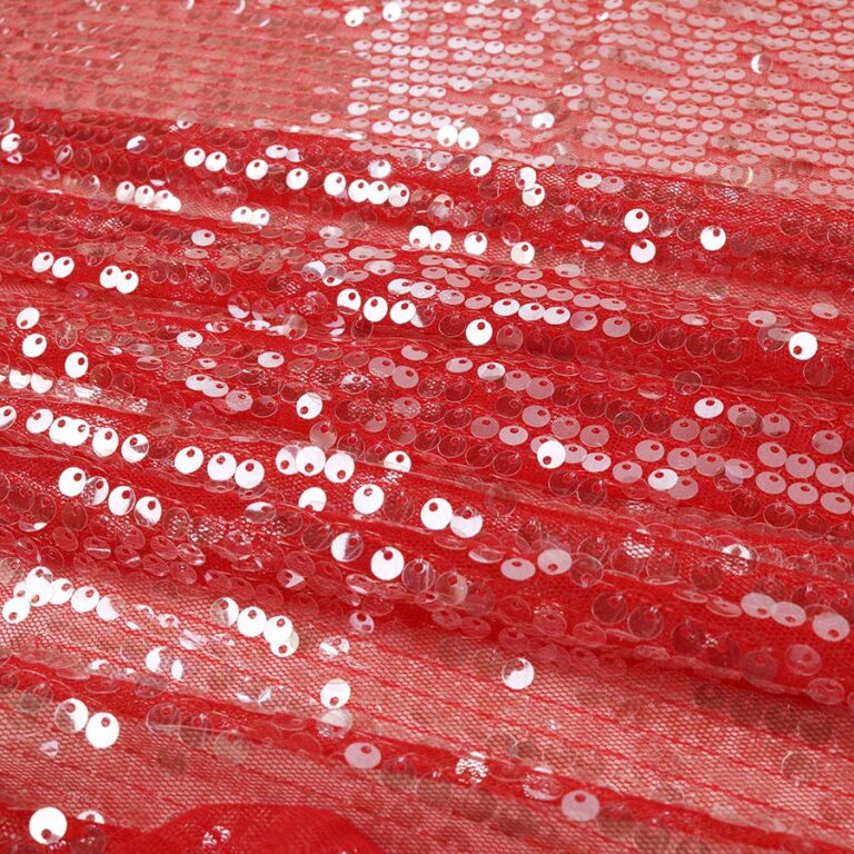 Viva Magenta All Cover Shiny Transparent Sequin Mesh Fabric from China ...