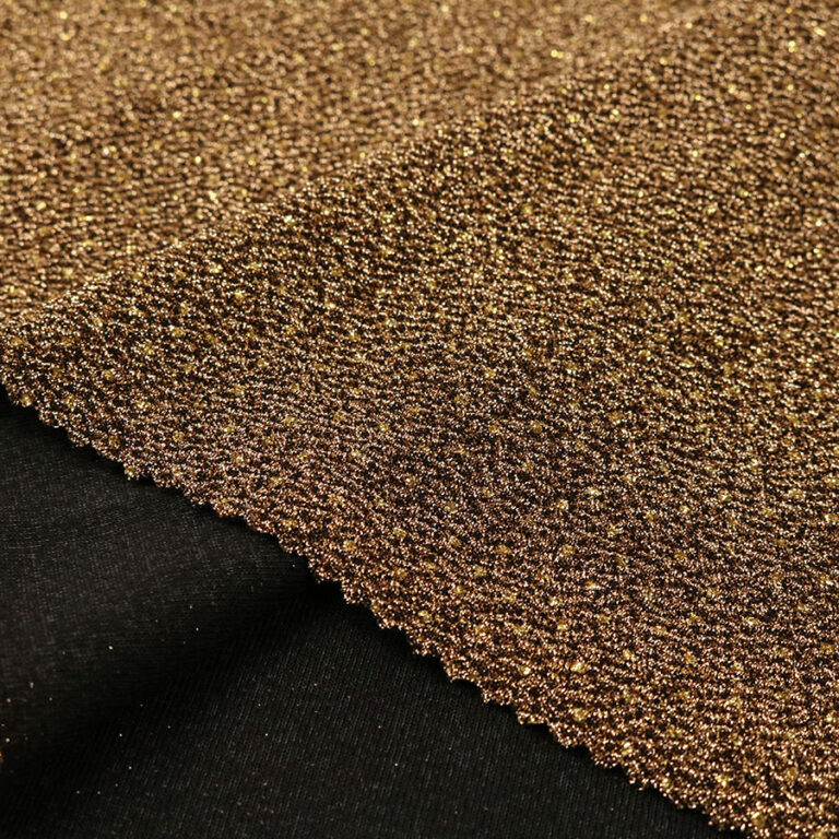 Dark Brown Crinkle Metallic Knitting Fabrics wth Glitter for Dresses ...