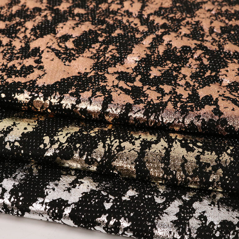 Metallic Knitting Irregular Artistical Gold Foil Fabric for Clothes ...