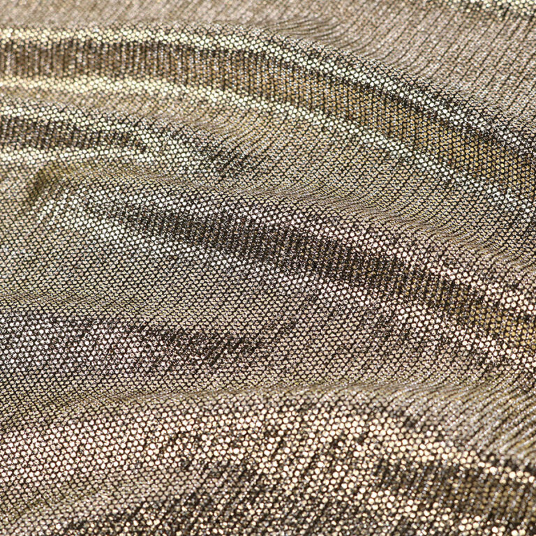 Gold Metallic Moonlight Pleated Knit Foil Fabric for Clothes Dress NWKD ...