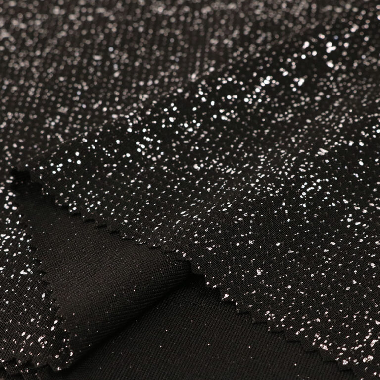 Metallic Knitting Spandex Fabric with Silver Foil for Clothes Dress ...