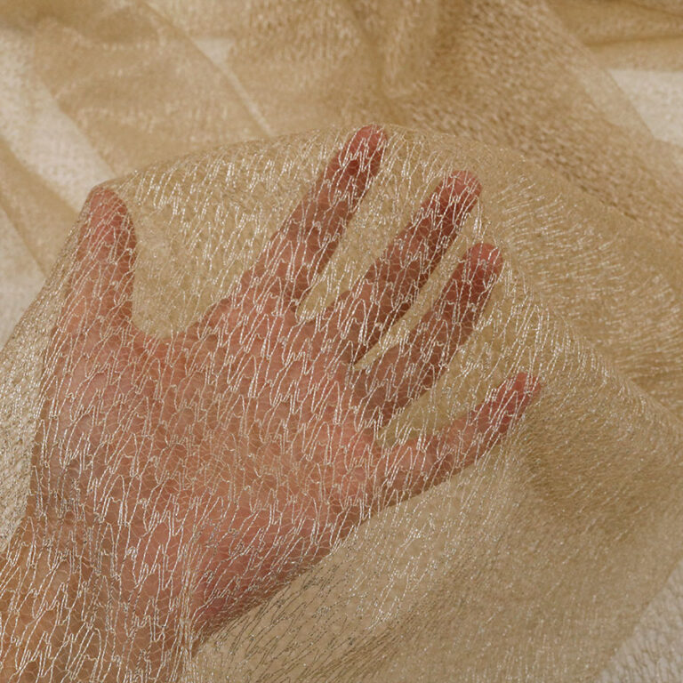 Gold Messy Mesh Jacquard Metallic Lurex Fabrics from Naying Textile in ...